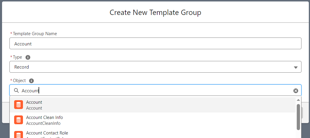 Creating a New Template Group