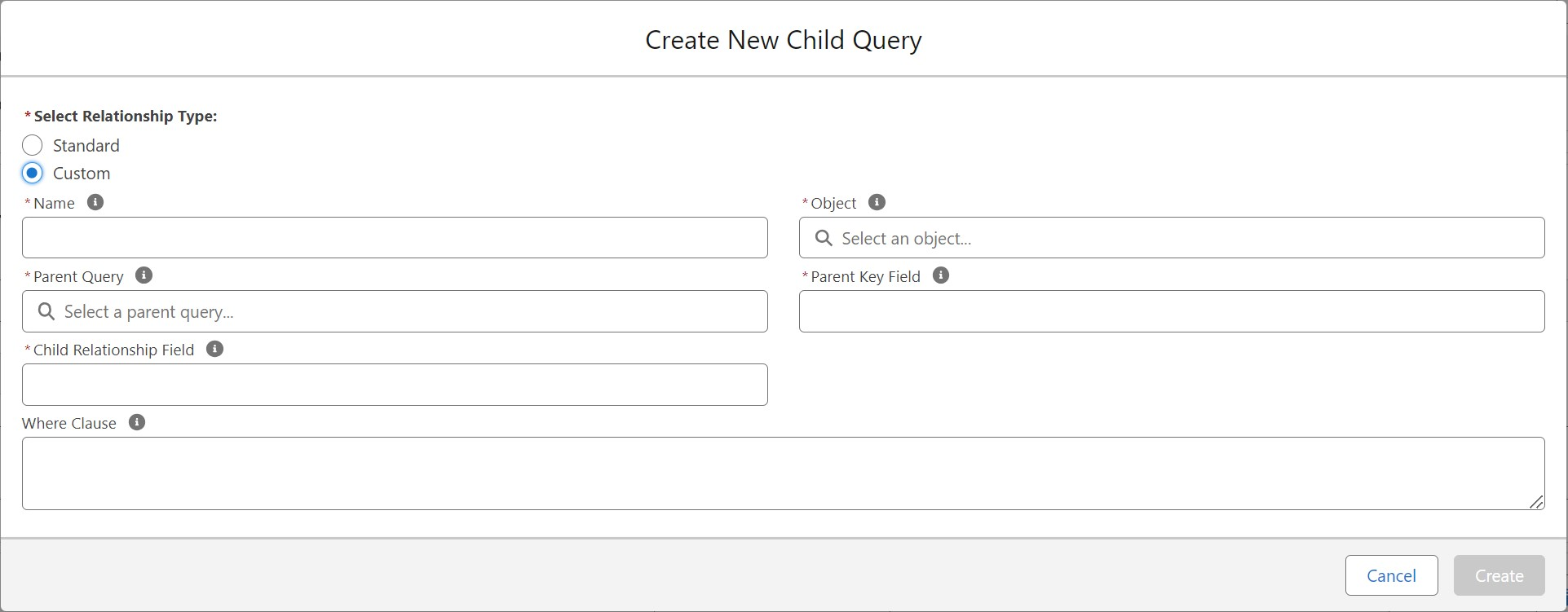 Creating a New Child Query