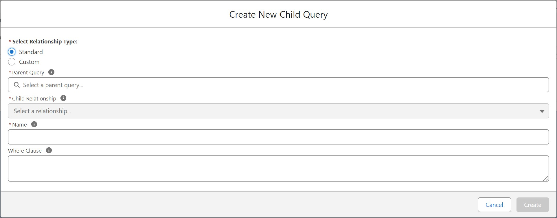 Creating a New Child Query