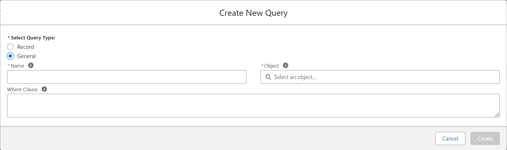 Creating a New Query
